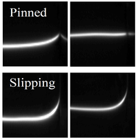 Space-time-resolved measurements of the effect of pinned contact line ...