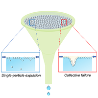 Collapse of a granular raft: Transition from single particle falling to ...