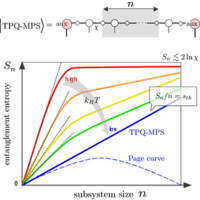 Thermal pure quantum matrix product states recovering a volume law ...